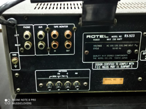 Buy Vintage ROTEL JAPAN RX-503 RARE CLASSIC VINTAGE STEREO RECEIVER ...